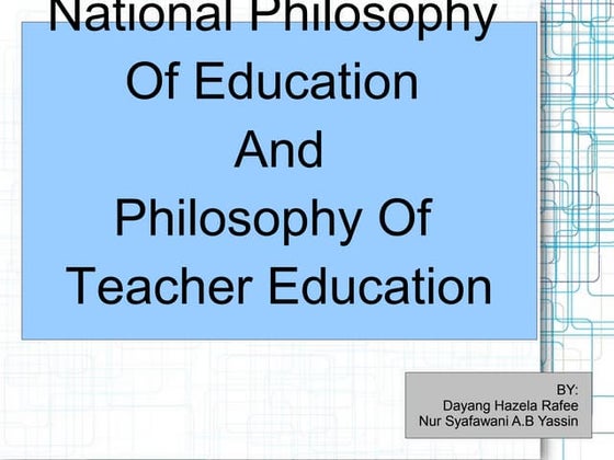 National philosophy of education | PPTX | Education