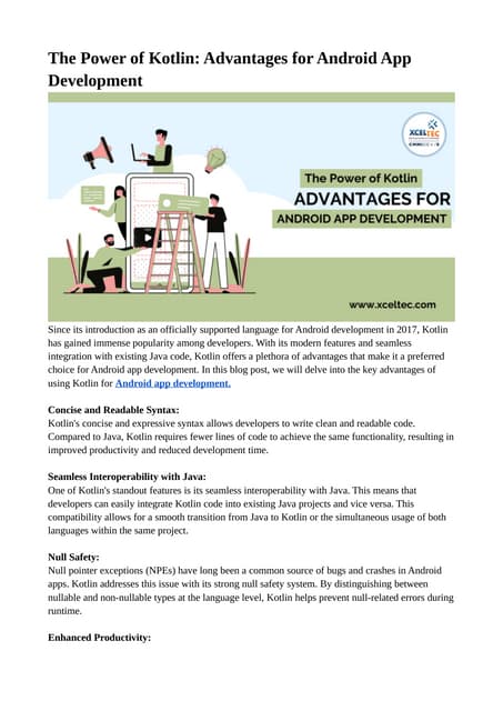 Advantages Of Kotlin For Android App Development Pdf