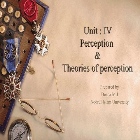 Perception and Theories Perception, Error | PPT