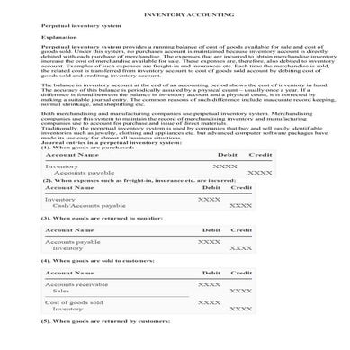 New perpetual inventory system | DOC