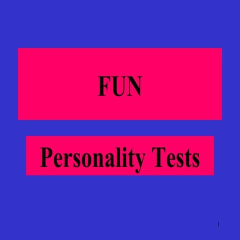 New personality test | PPT