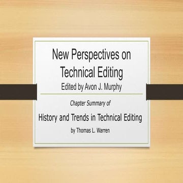 Allen Brown: New Perspectives on Technical Editing | PPTX
