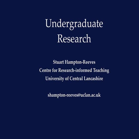 Undergraduate Research Workshop | PPT