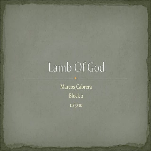Lamb of God Power Point Project | PPT