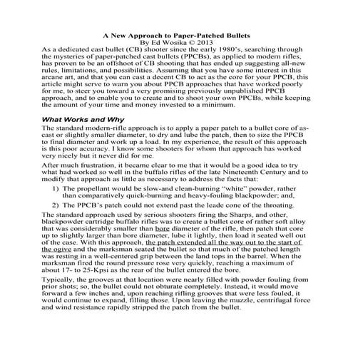 New Paper Patch Approach by Ed Wosika | PDF