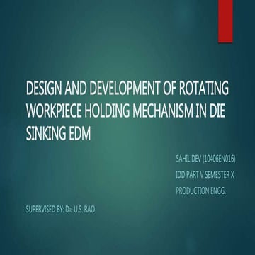 Design & Development of Rotating Work-piece Holding Mechanism for EDM ...