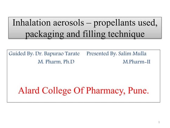 Propellants in aerosols | PPT