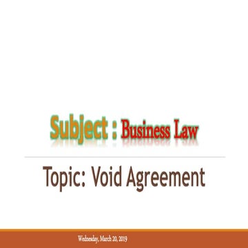 Void Agreement in Business Law | PPTX