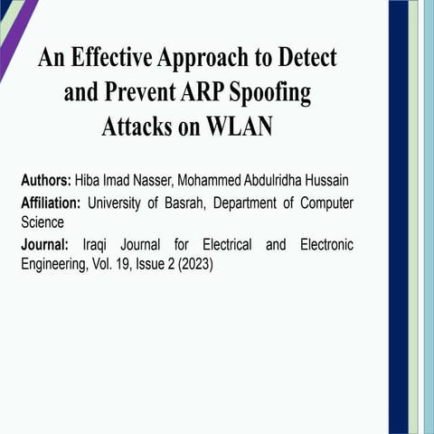 An Effective Approach To Detect And Prevent Arp Spoofing Attach On Wlan