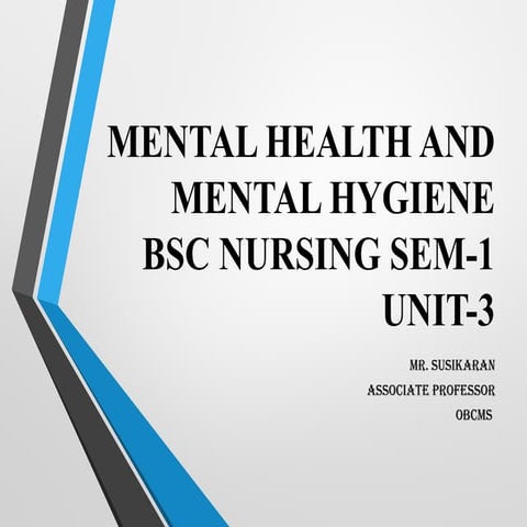 Unit 3 ( mental health and mental hygiene) | PPTX