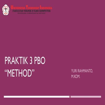 Praktik METHOD pada JAVA | PPT