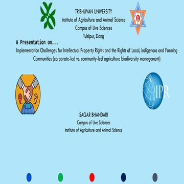 Intellectual Property Rights, Rights of Local, Indigenous and Farming ...