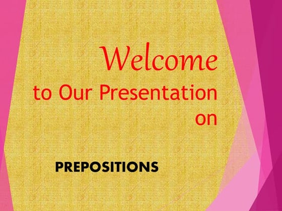 Prepositions- English grammar ppt | PDF