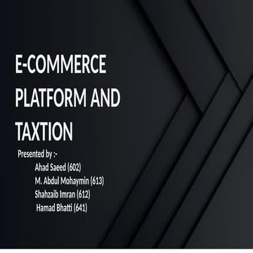 Ecom and tax relation presentation for 4 person | PPTX
