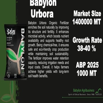 Babylon Urbora Organic Fertilizer enriches the soil naturally by ...