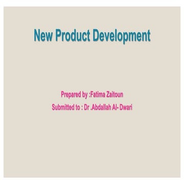 New Product Development | PPTX | Business | Business and Finance