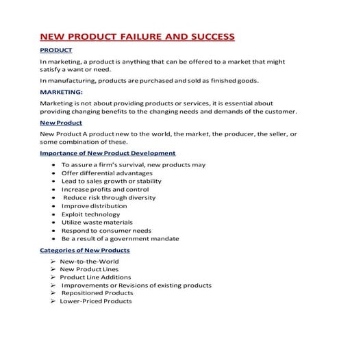 New product failure and success | PDF