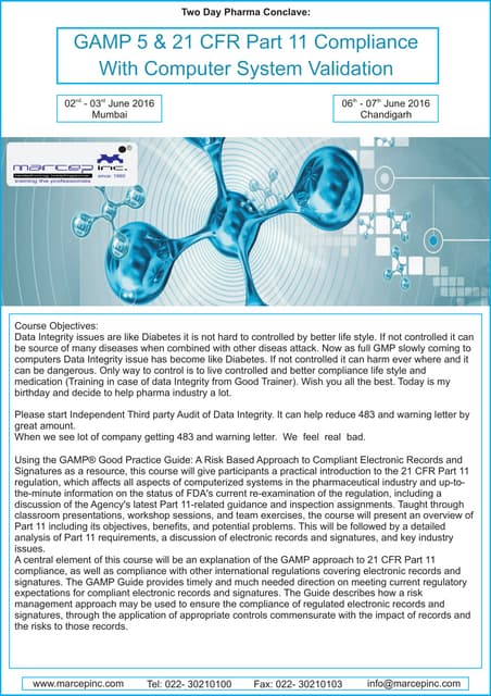 Pharmaceutical csv training | PDF