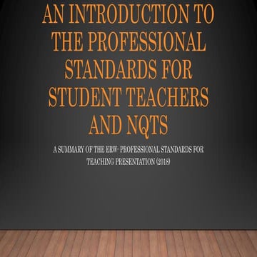 An introduction to the Professional Standards (Wales) | PPT