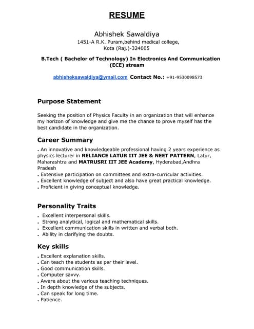 normal resume | PDF