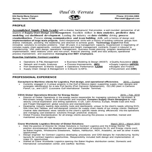 Resume Paul Ferrata 2018 | PDF