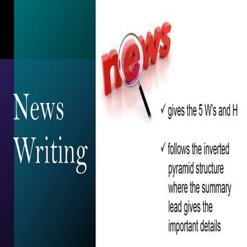 News-Writing-English-How to write a news report | PPTX