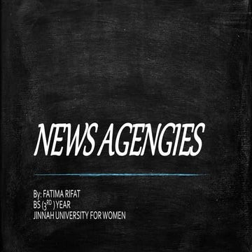national and international news agencies | PPTX