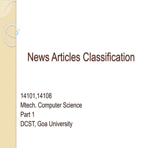 News articles classification | PPTX
