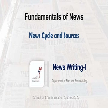 News Cycle presentation in pdf form for university students | PPT