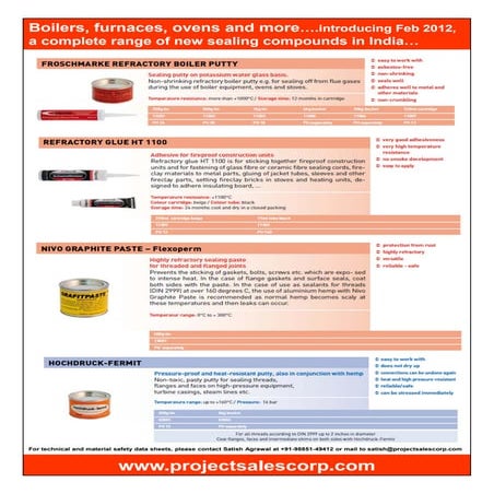 New Sealing Compounds, salesATprojectsalescorp.com