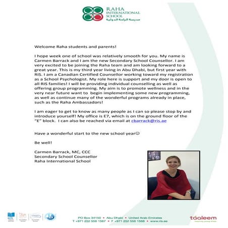 New Secondary School Counsellor - Raha International School | PDF