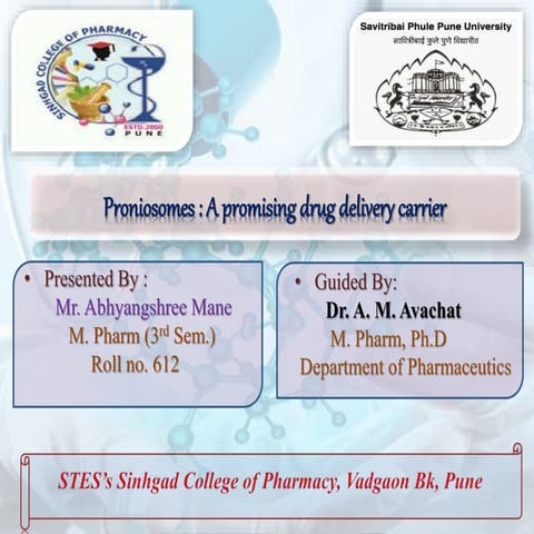PRONIOSOMES- A NOVEL VESICULAR DRUG DELIVERY SYSTEM | PPT