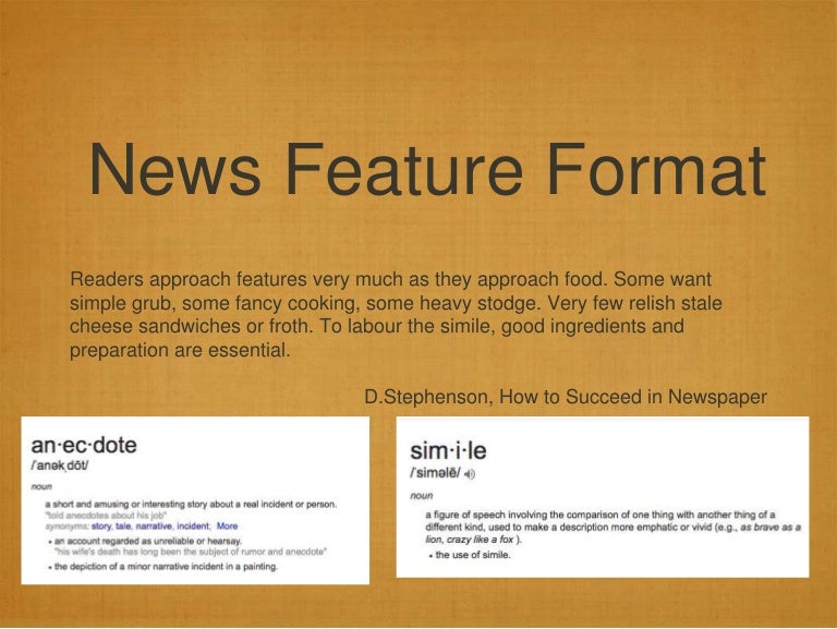 News Feature Format News Feature Format