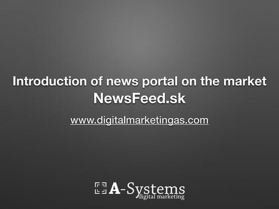 Marián Albert, Founder & ceo of a-systems at Newsfeed.sk