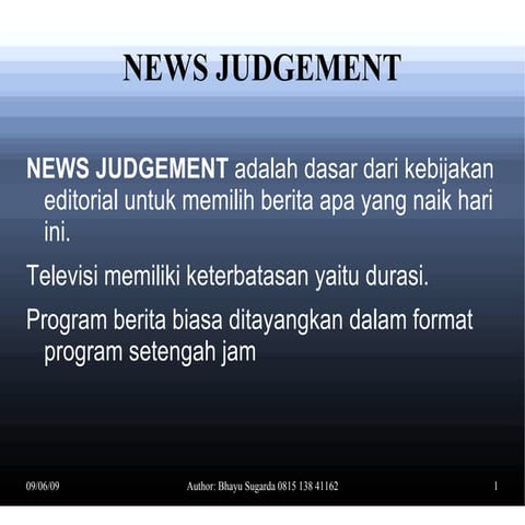 News Judgement & Wishlist | PPT