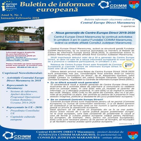Newsletter Europe Direct Maramures nr. 1/2018 | PDF