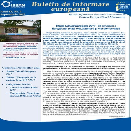 Newsletter Europe Direct Maramures nr. 9/2017 | PDF