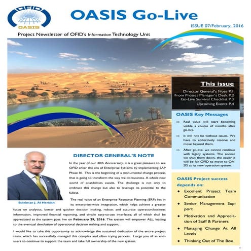 OASIS Go-Live | PDF