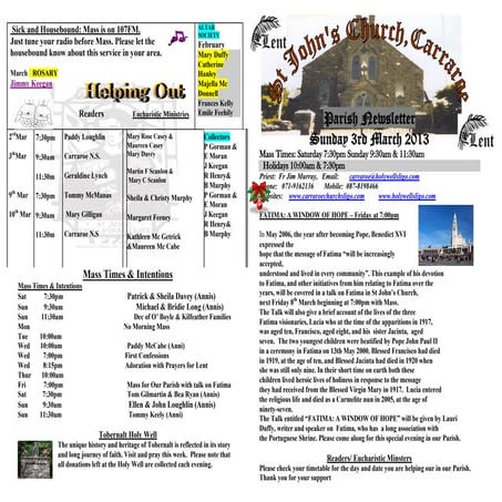 3 March 2013 [Newsletter] | PDF | Christianity | Religion & Spirituality