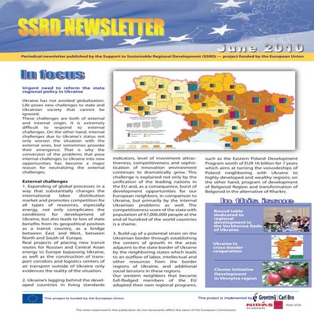 Support to Sustainable Regional Development Project Newsletter | PDF