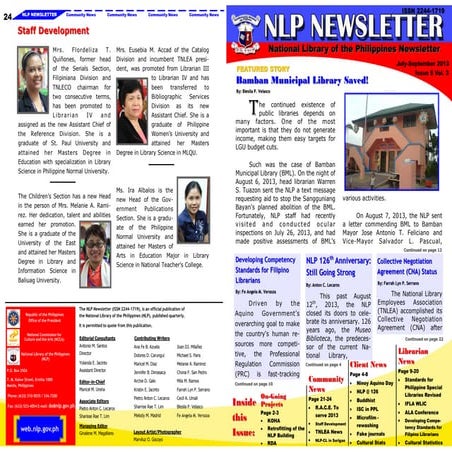 NLP Newsletter (3rd quarter 2013) | PDF