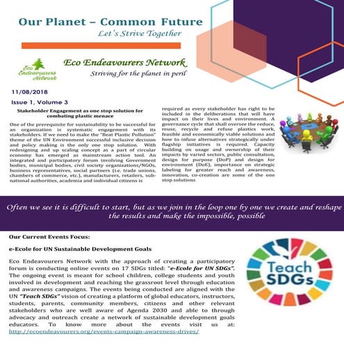 Our Planet - Common Future "Let's Strive Together | PDF
