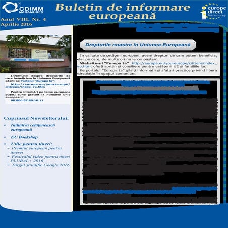 Newsletter Europe Direct Maramures nr. 4/2016 | PDF