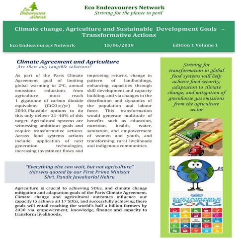 Newsletter June 2019 : Climate change, Agriculture and Sustainable ...