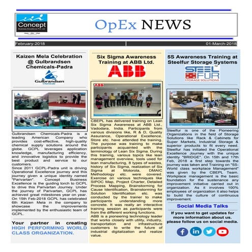 Newsletter of the Month of June 2018 | Operational Excellence | PDF