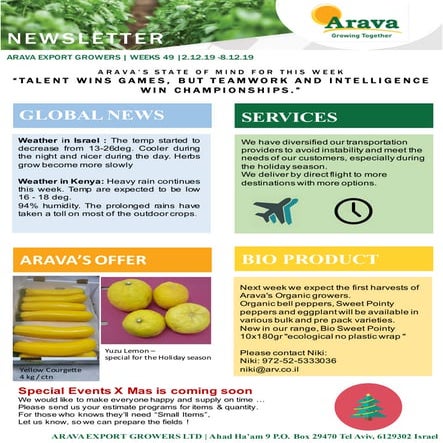 Arava newsletter week 49 2019 | PDF