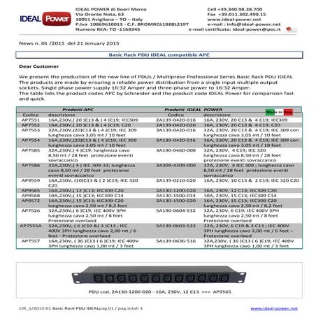 News2015 Basic Rack PDU compatible APC | PDF