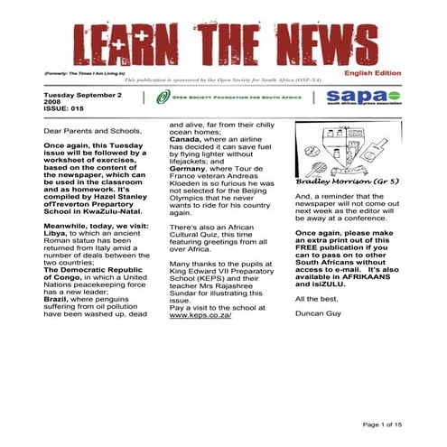 Learn The News: Newspaper September2008 | PDF
