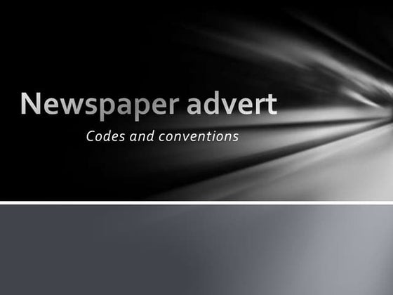 Codes and conventions of a newspaper | PPTX | Technology & Computing