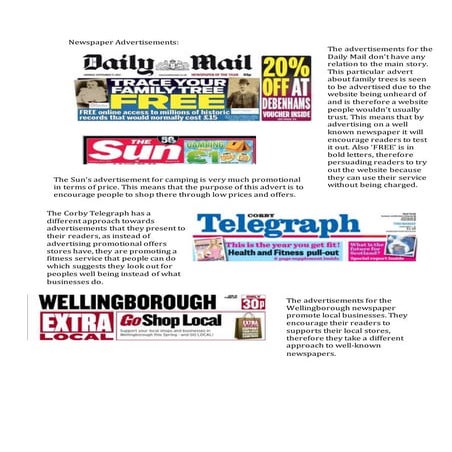 Newspaper advertisements | DOCX